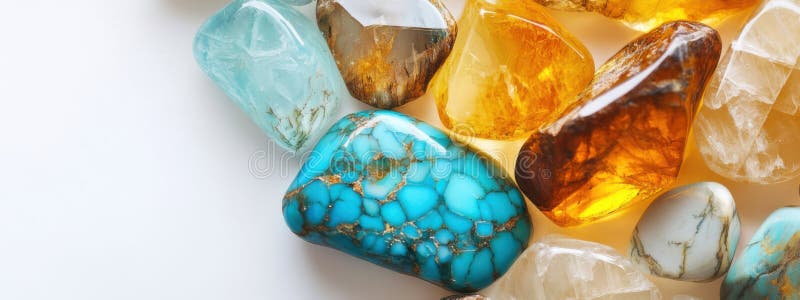 Colorful Collection of Polished Gemstones Displaying Unique Patterns ...