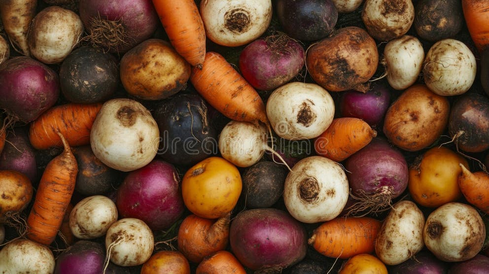 A Colorful Collection of Root Vegetables Stock Illustration ...