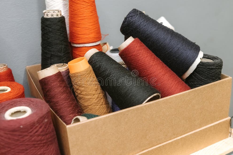 Colorful Collection of Sewing Threads and Cones for Tailoring Projects ...
