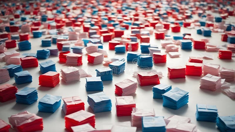 Colorful Collection of Small Paper Squares Arranged on a Table during ...