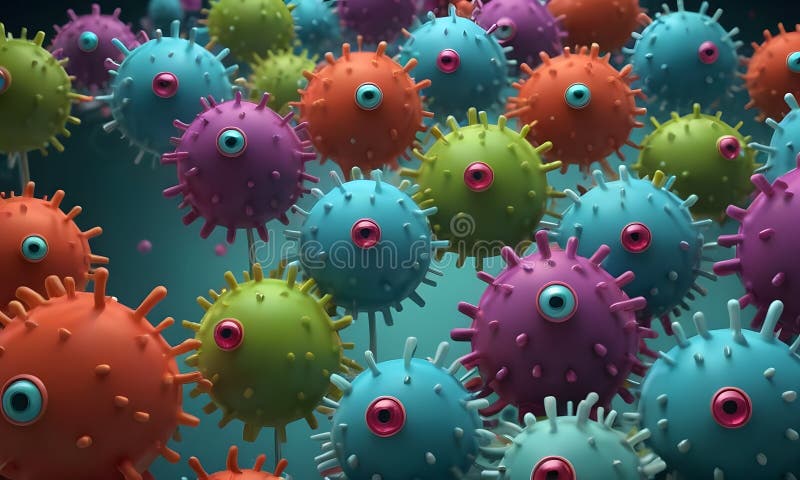 Vibrant 3D Render of Viruses AI Generative Stock Illustration ...