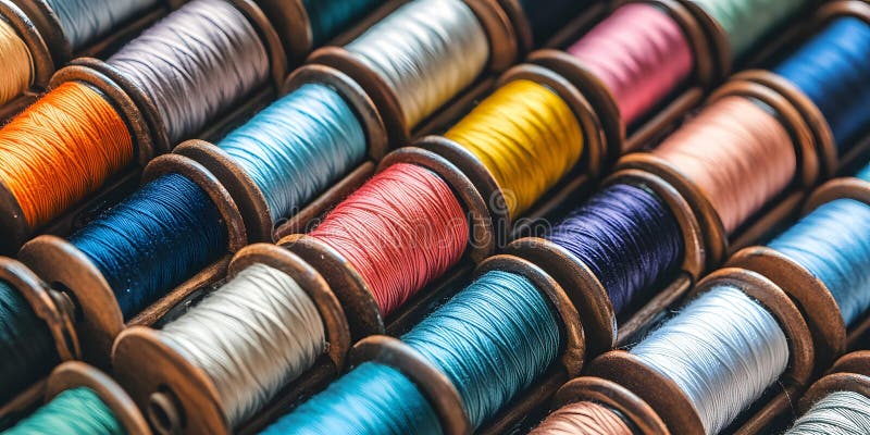 Colorful Collection of Thread Spools Stock Illustration - Illustration ...