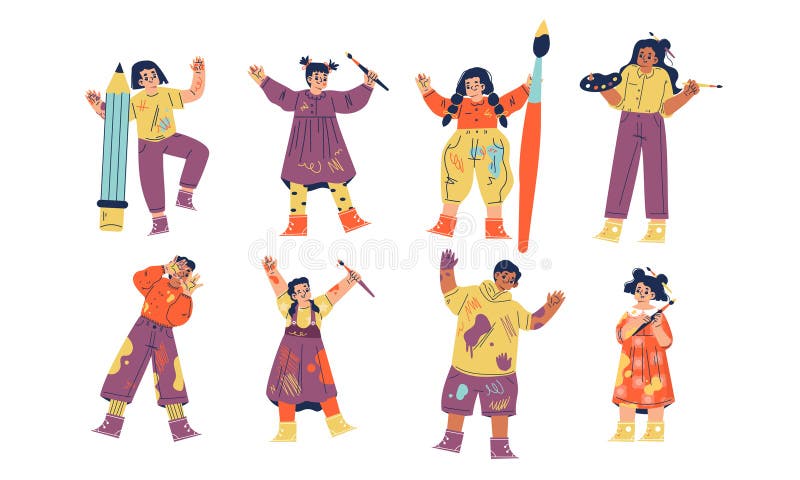 Dynamic and Expressive Characters Dressed in Colorful Outfits, United ...