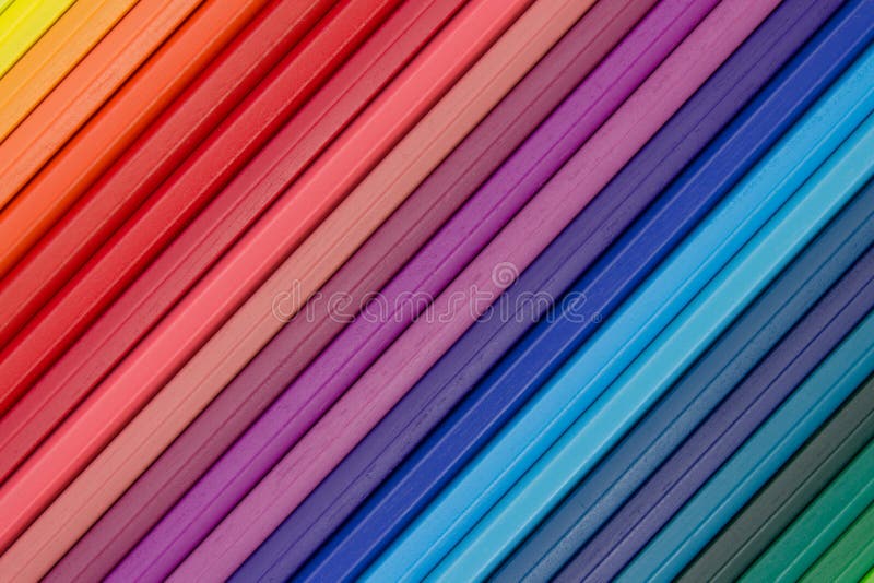 Colorful Color Background, Row of Color Pencils Macro Stock Image ...
