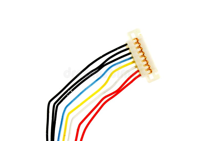 Colorful Color Coded Wires of Connector in Laptop on White Background ...