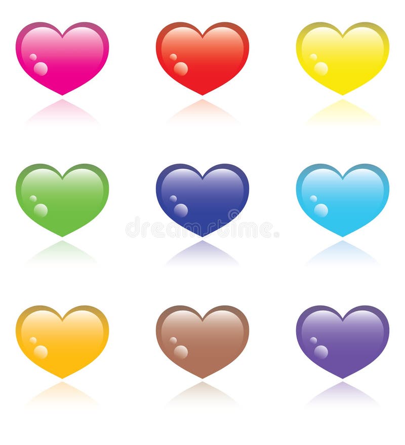 Multi-coloured hearts stock vector. Illustration of emotion - 1656736