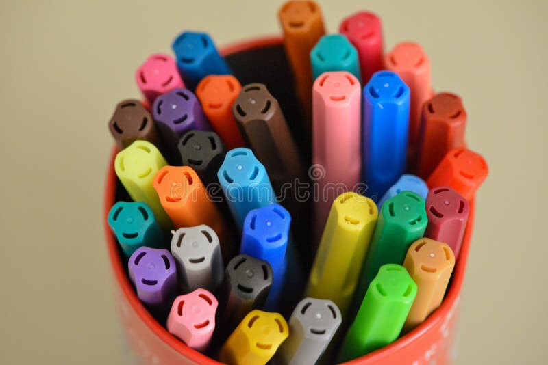 Colorful colouring pens stock photo. Image of abstract - 188133674