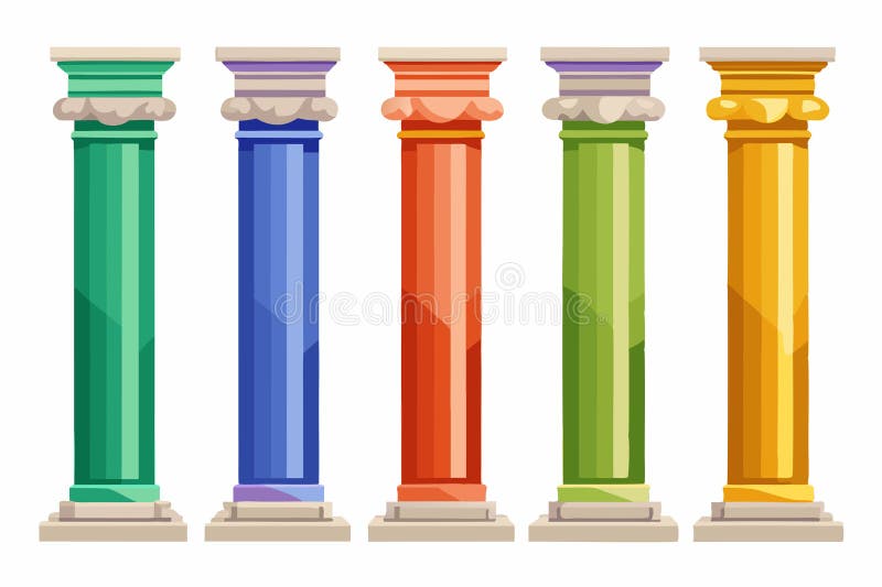 Colorful Columns with Classic Design for Architecture Projects Stock ...