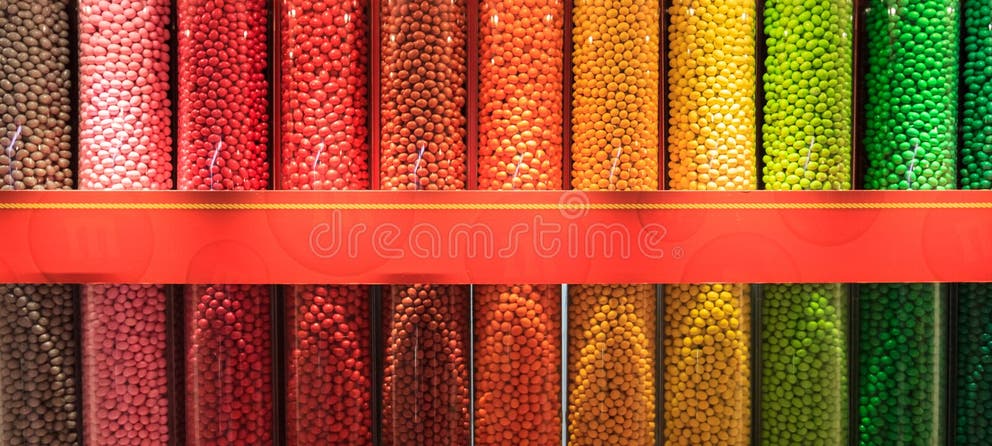 Colorful Columns Filled with Candy Stock Photo - Image of tasty, orange ...