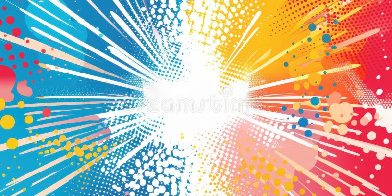 Colorful Comic Abstract Background Template with Explosive Design ...