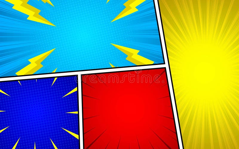 Colorful Comic Abstract Scene Page Background. Vector Illustration ...