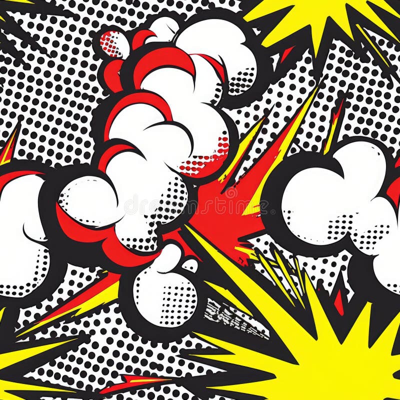 A Colorful Comic Book Cover Featuring Various Comic Clouds. Ideal for ...