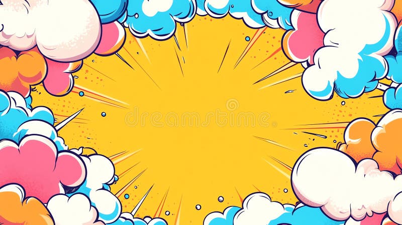 Colorful Comic Book Explosion Background Stock Image - Image of retro ...