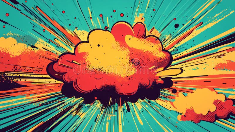 Colorful Comic Book Explosion Background Stock Illustration ...