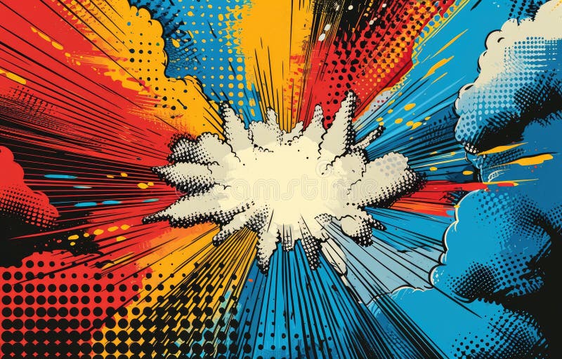 Comic Book Explosion Art stock illustration. Illustration of desktop ...