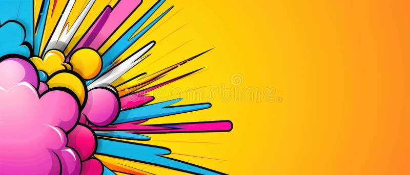 Colorful Comic Book Explosion Background with Yellow and Blue ...