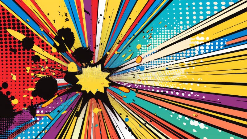 Comic Book Style Explosion Graphic Design Red Black Colors Retro ...