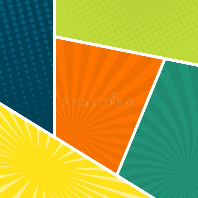 Colorful Comic Book Page Background in Pop Art Style Stock Vector ...