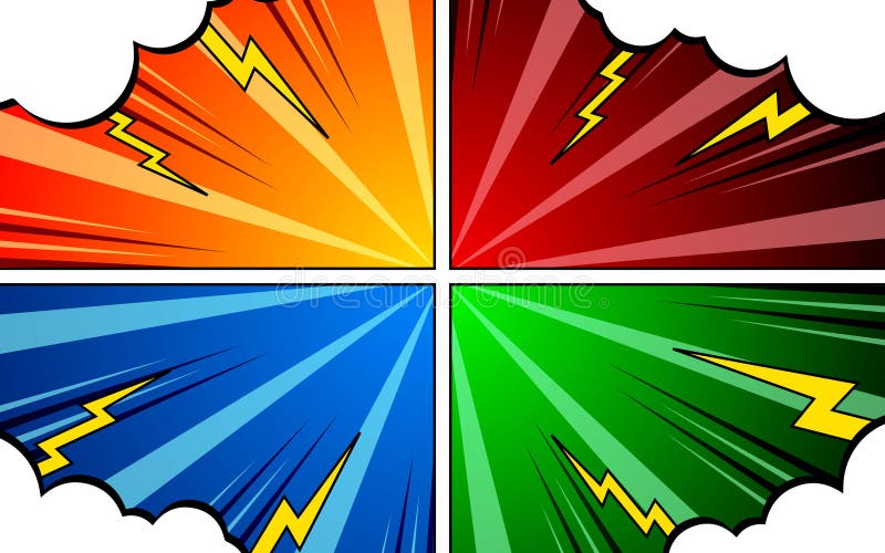 Colorful Comic Book Page Panel Background. Vector Illustration EPS 10 ...