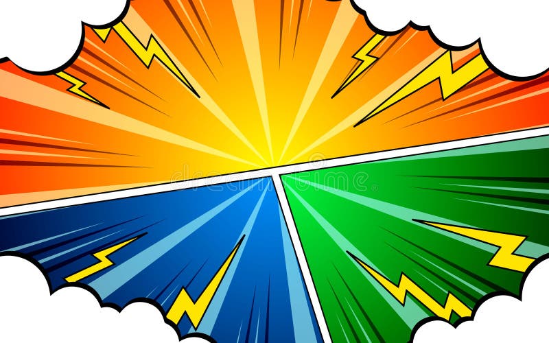 Colorful Comic Book Page Panel Background. Vector Illustration EPS 10 ...