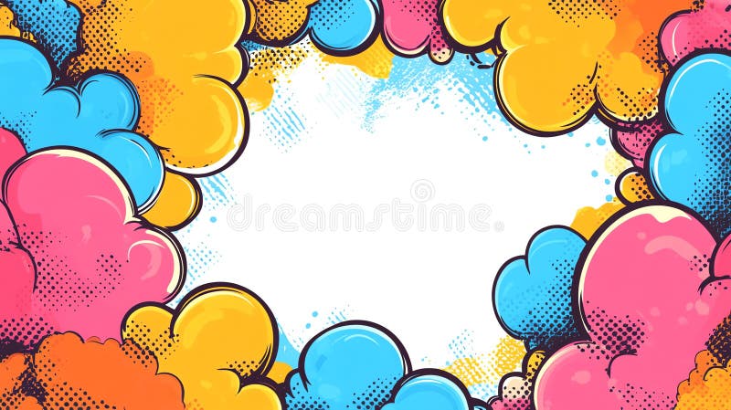 Colorful Comic Book Speech Bubbles Frame Stock Photos - Free & Royalty ...