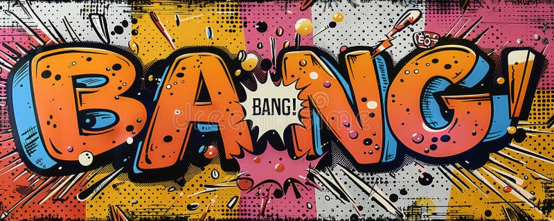 Comic Book Style Artwork with Bang Speech Bubble in Vibrant Colors ...