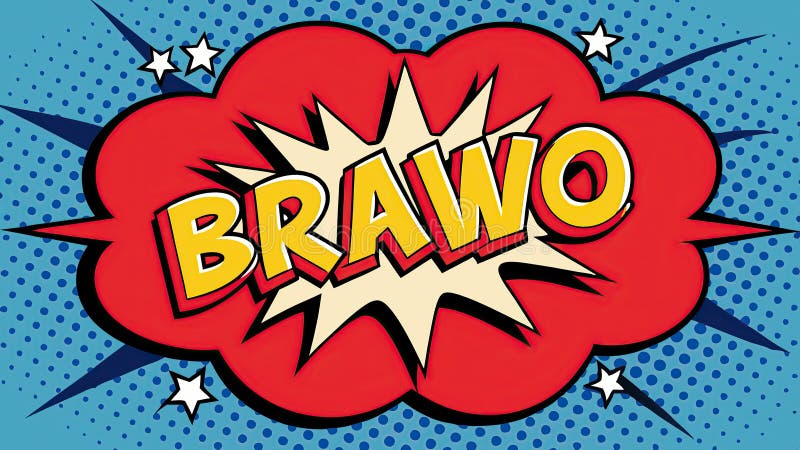 Colorful Comic Book Style Background with Bravo Text Burst Stock ...
