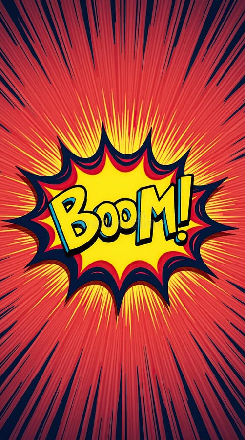 Colorful Comic Book Style Burst with Bold Boom Text Stock Illustration ...