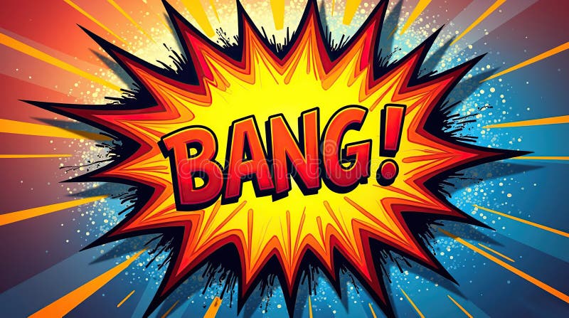 Colorful Comic Book Style Explosion with Bold Word Bang Stock ...