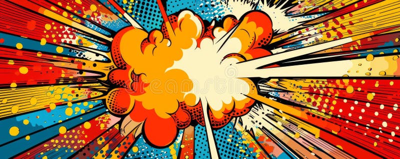 Colorful Comic Book Style Explosion with Dynamic Expression Stock Photo ...