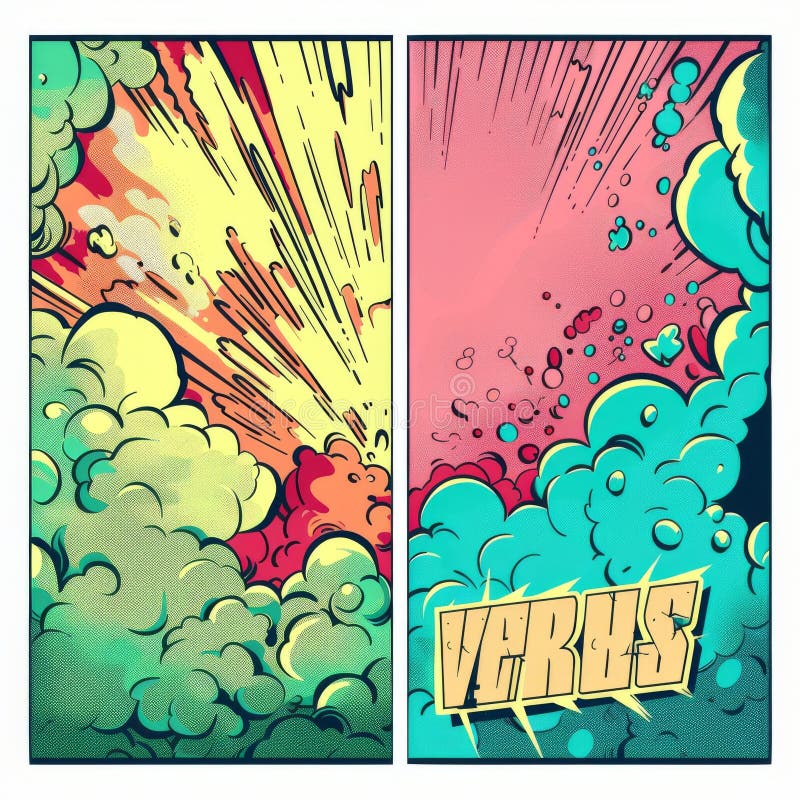 Colorful Comic Book Style Explosion Panels with Vibrant Pop Art Design ...