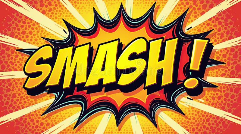 Colorful Comic Book Style Explosion with Smash Text Stock Illustration ...