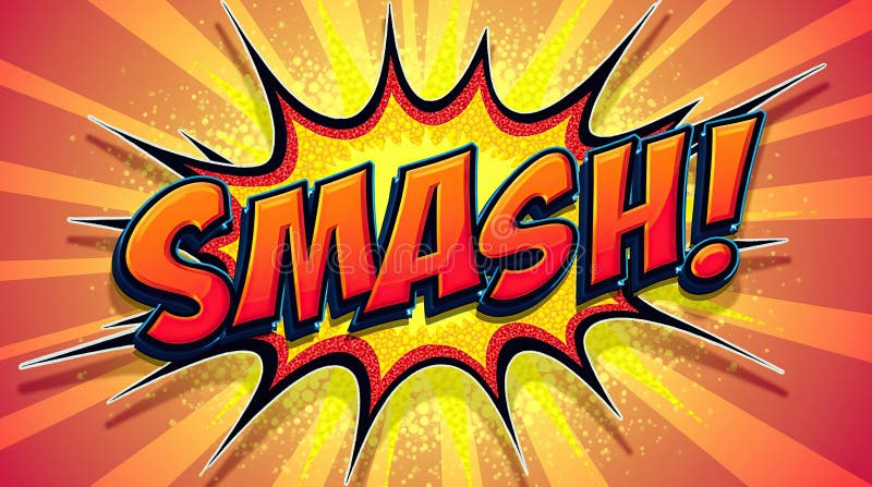 Colorful Comic Book Style Explosion with Smash Text Stock Illustration ...