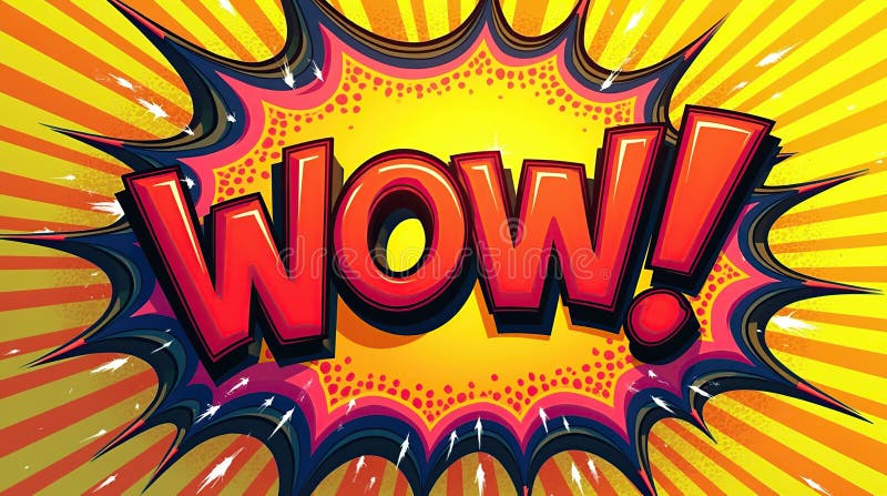 Colorful Comic Book Style Explosion with Wow Word Expression Stock ...