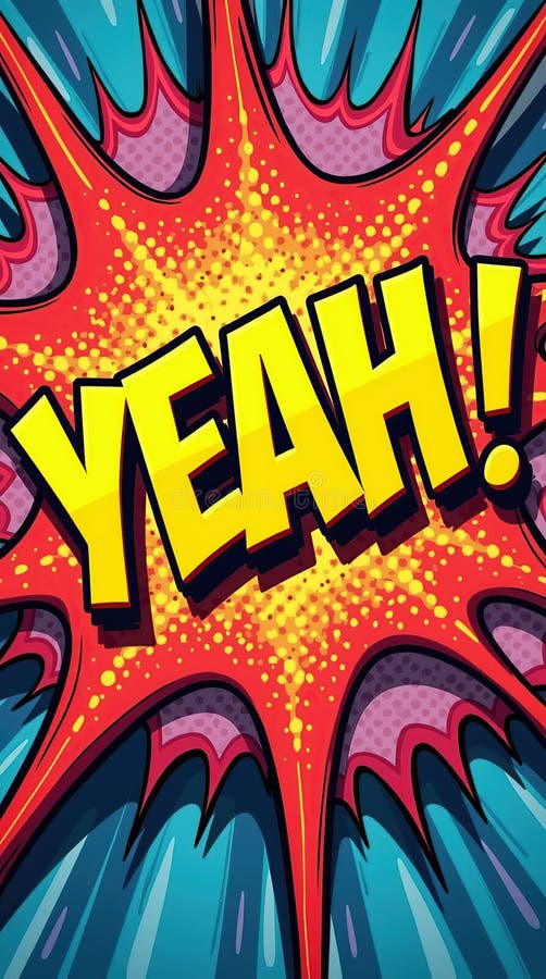 Colorful Comic Book Style Explosion with Yeah Text Stock Illustration ...