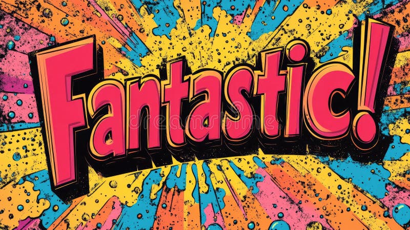 Fantastic Comic Book Style Expression with Colorful Background Stock ...