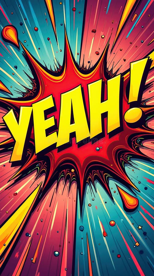 Vibrant Comic Book Style Burst with Yeah! Exclamation Stock ...