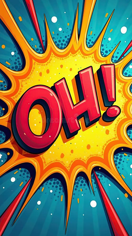 Colorful Comic Book Style Oh! Explosion Background Design Stock ...