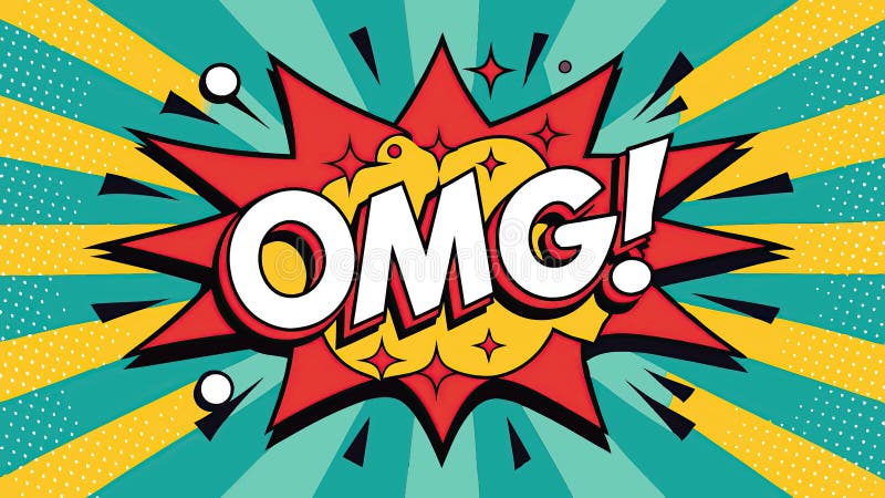Colorful Comic Book Style OMG Exclamation Background Stock Illustration ...