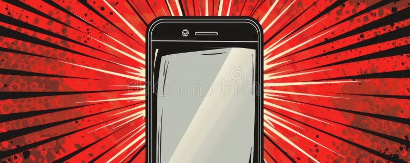 Colorful Comic Book Style Smartphone Burst Notification Illustration ...