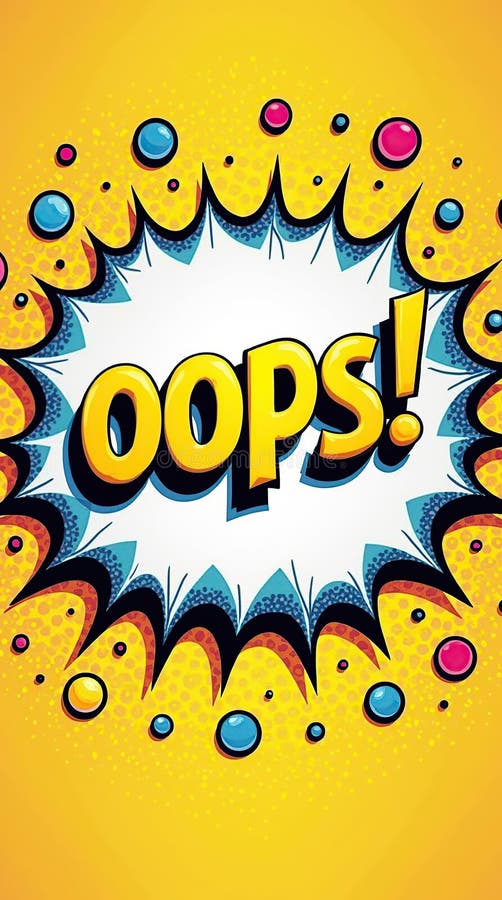 Colorful Comic Book Style Speech Bubble with Bold Oops Text Stock ...