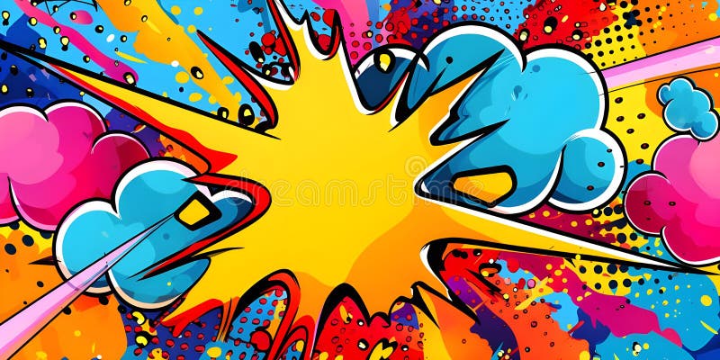 Colorful Comic Cartoon Pop Art Background - Ai Generated Stock ...
