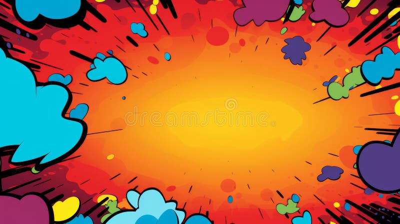 Colorful Comic Panel with Bold Speech Bubble Conveys Action and ...