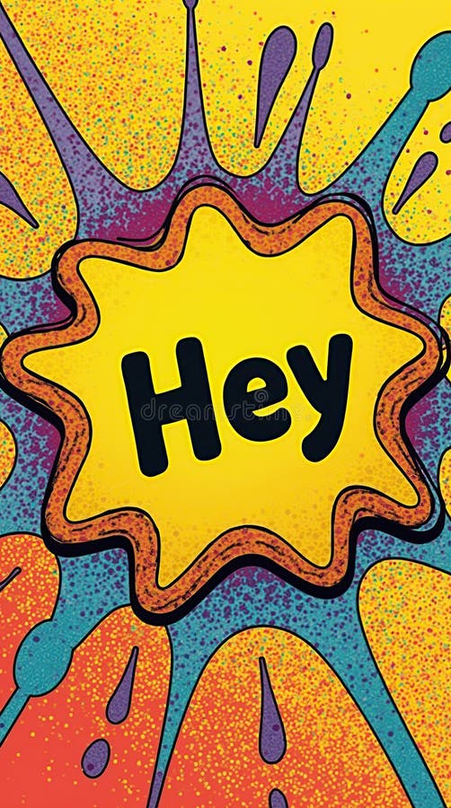 Colorful Comic Speech Bubble with Bold "Hey" Text Stock Illustration ...