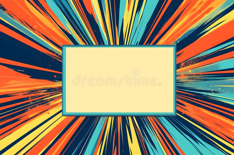 Colorful Comic-style Blank Frame on Dynamic Burst Background Stock ...