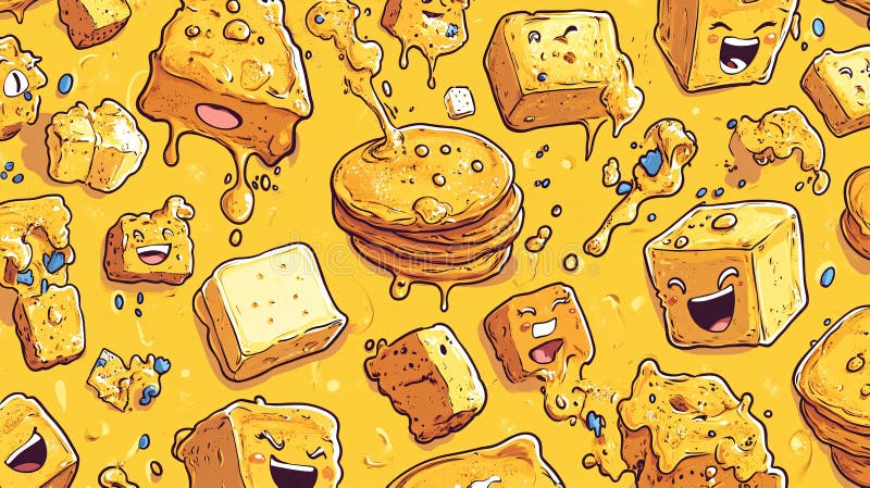 Colorful Comic Style Breakfast Fun Stock Image - Image of vibrant ...