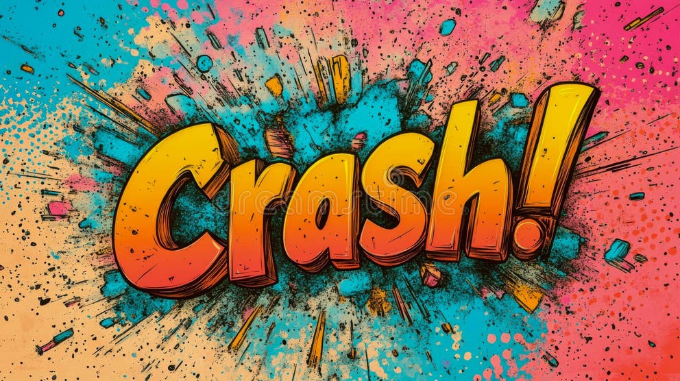 Colorful Comic Style Explosion with Bold "crash" Text Stock ...