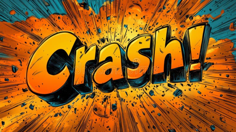 Colorful Comic-style Explosion with the Word "crash" in Bold Letters ...