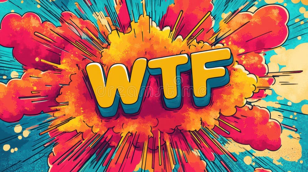 Colorful Comic Style Explosion with WTF Text Stock Illustration ...