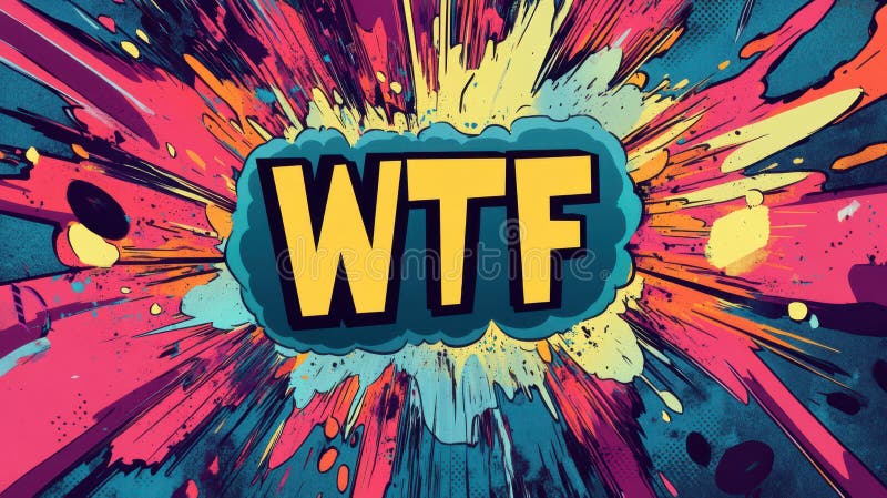 Colorful Comic Style Explosion with WTF Text Stock Illustration ...